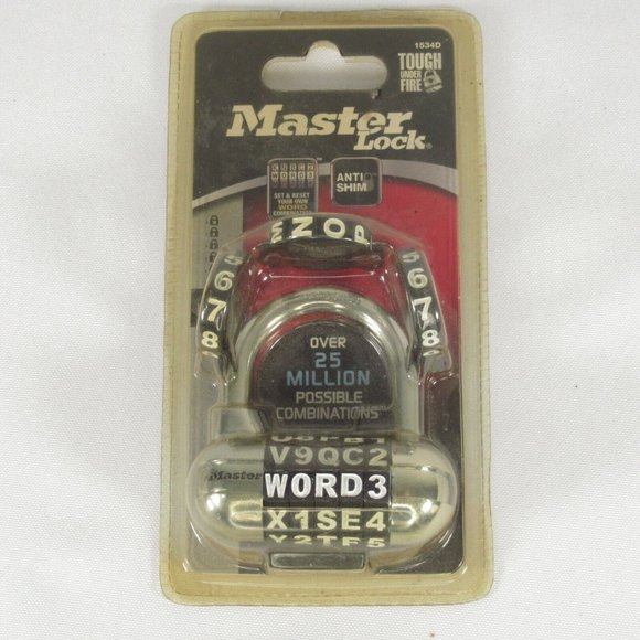 Master Lock | Other | Master Lock Words Combination Numbers Both Fire ...